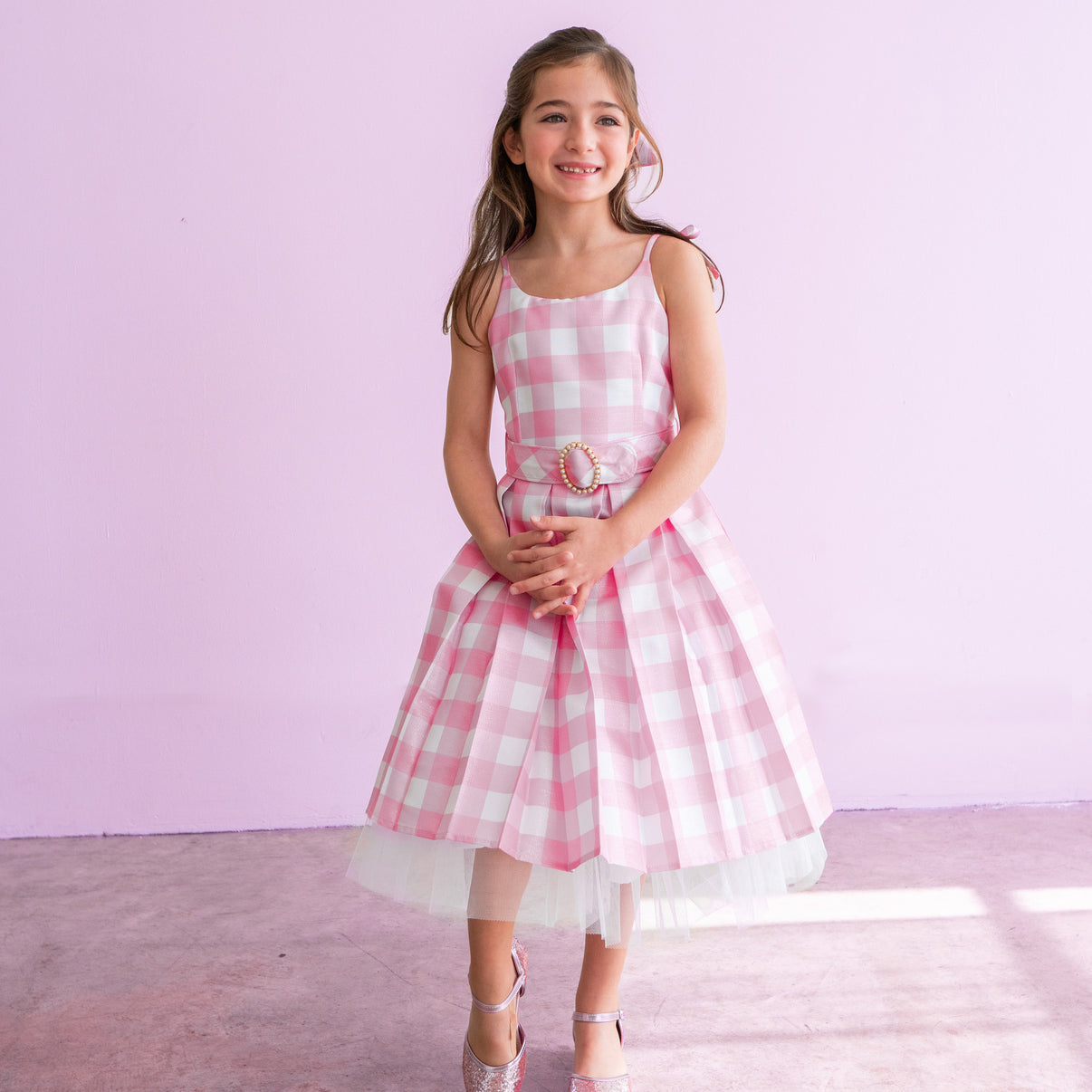 A Leading Role x Mattel Barbie Pink Gingham Premium Child Dress Up